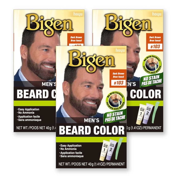 Bigen Men‚Äôs Beard Color 103 Dark Brown - 3 Pack, Special Formula ...