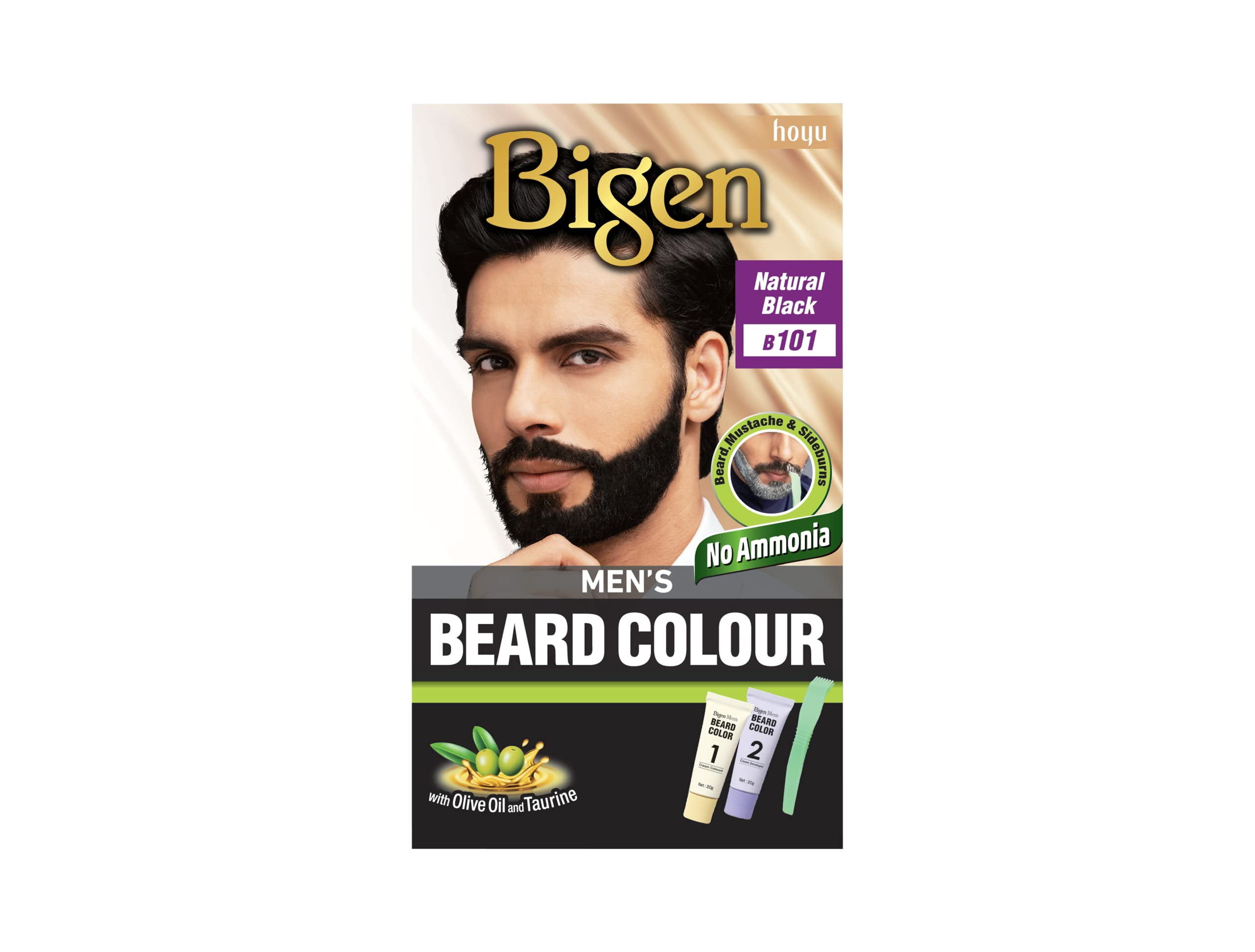 Bigen Men'S Beard Color, 20G+20G - Natural Black B101 - Walmart.com