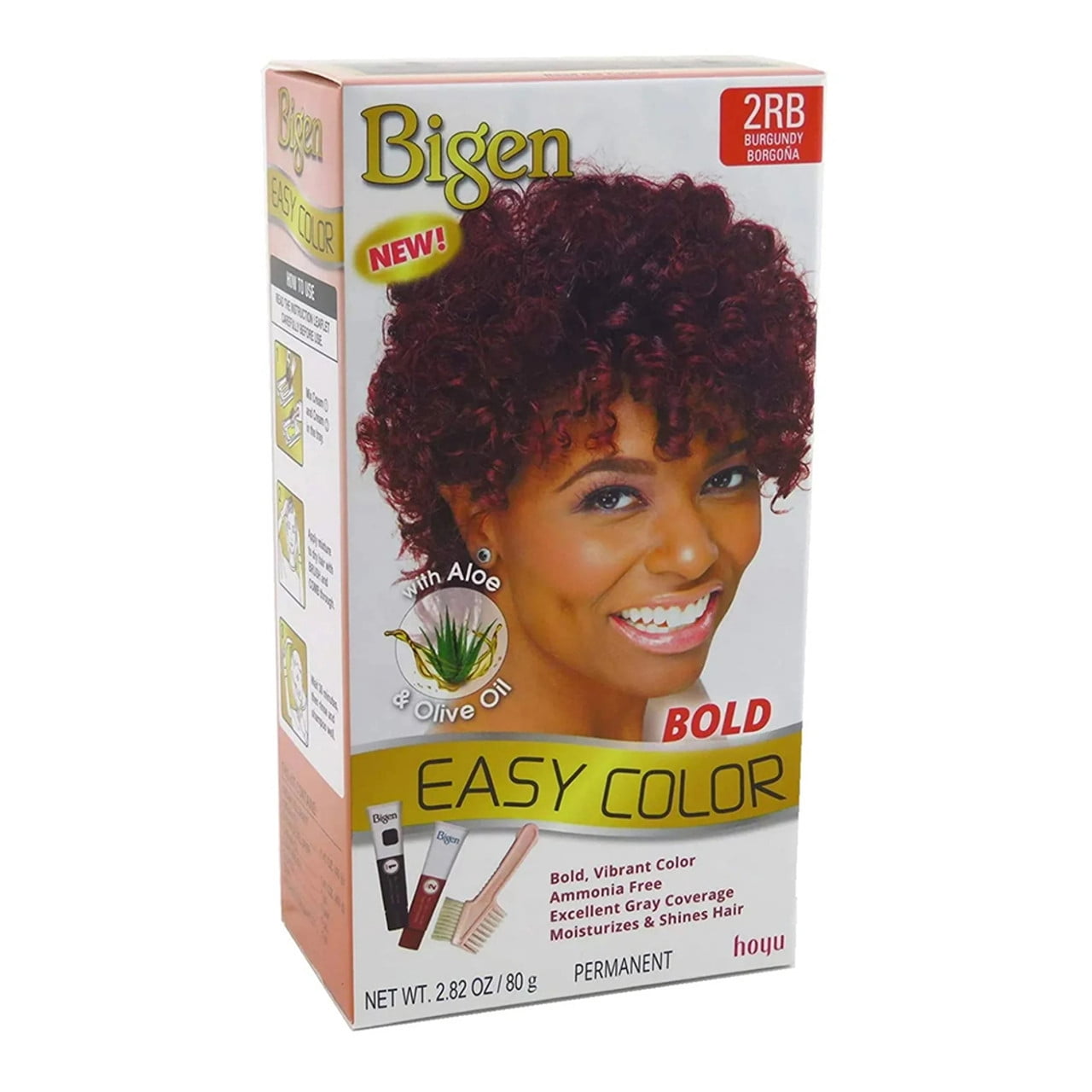 Bigen Permanent Bold Easy Color With Aloe And Olive Oil, 2Rb Burgundy ...