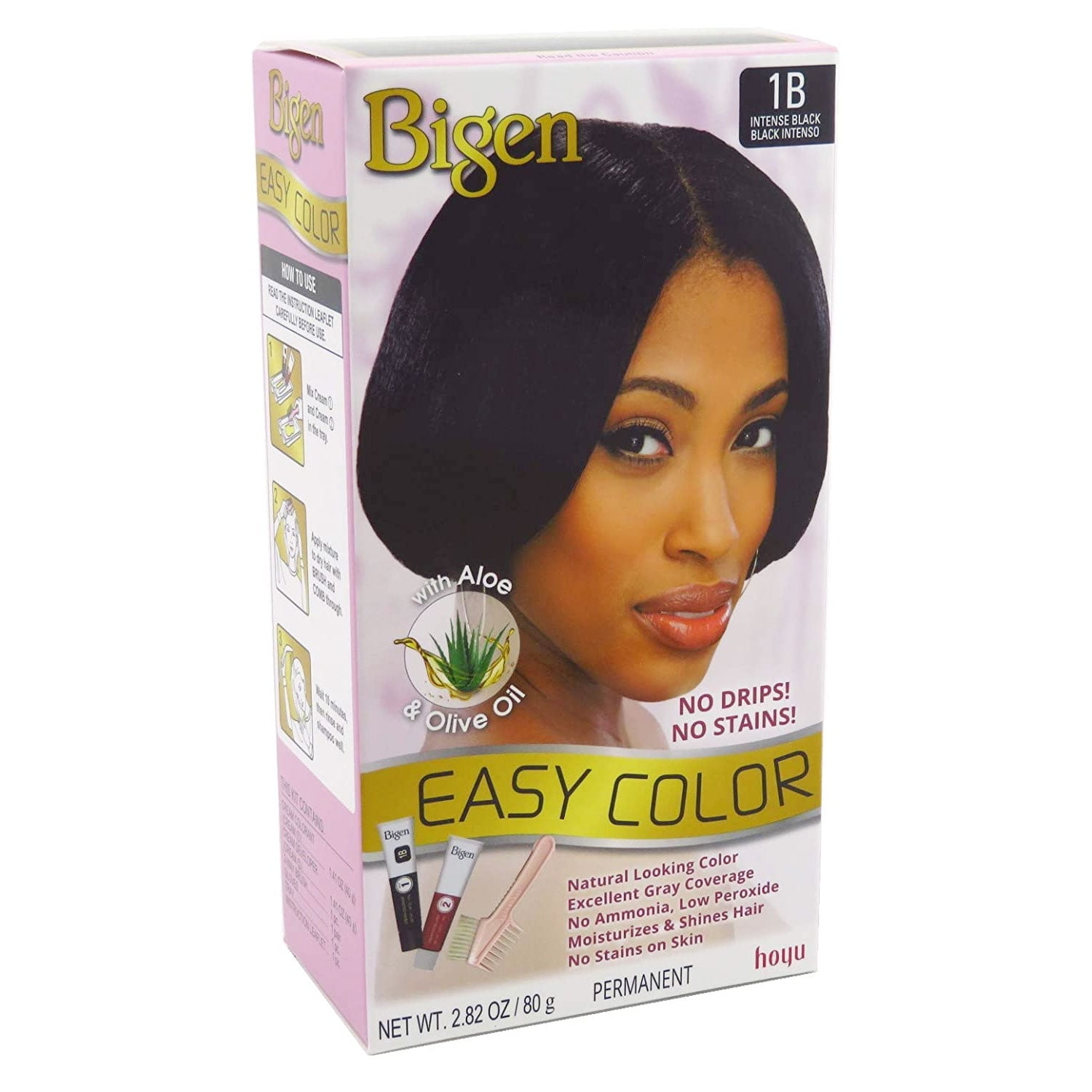 Bigen Permanent Easy Color for Women Natural Shades, 1B Intense Black ...