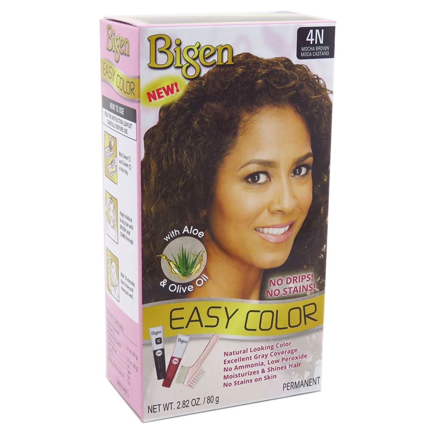 Bigen Permanent Easy Color for Women Natural Shades, 4N Mocha Brown, 2. ...