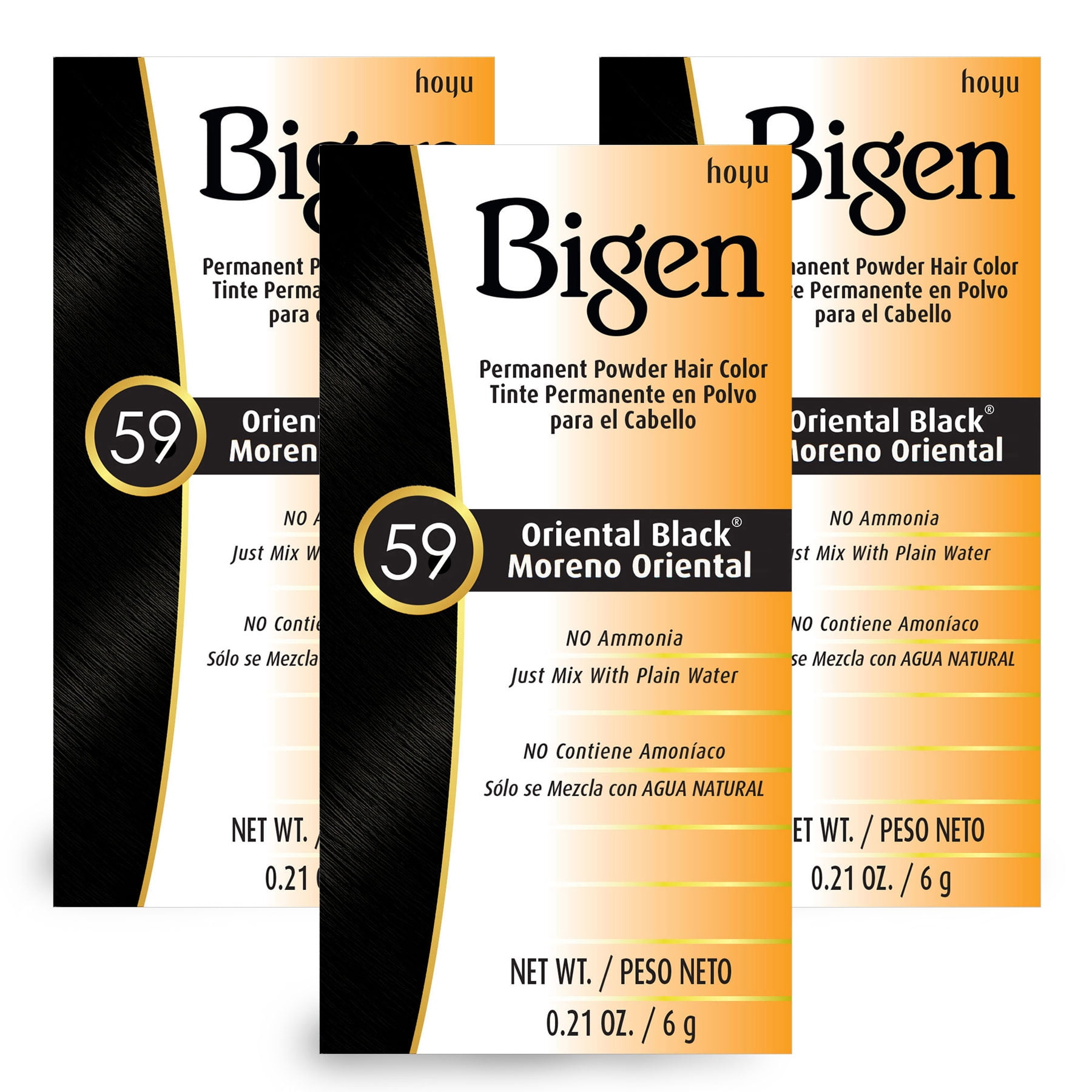 Bigen Permanent Powder Hair Dye, 58 Black Brown, Gray Coverage, No ...