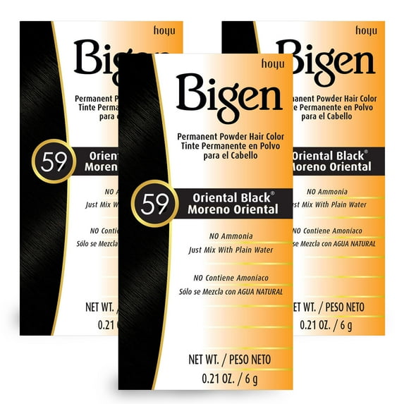 Bigen Permanent Powder Hair Dye, 58 Black Brown, Gray Coverage, No ...