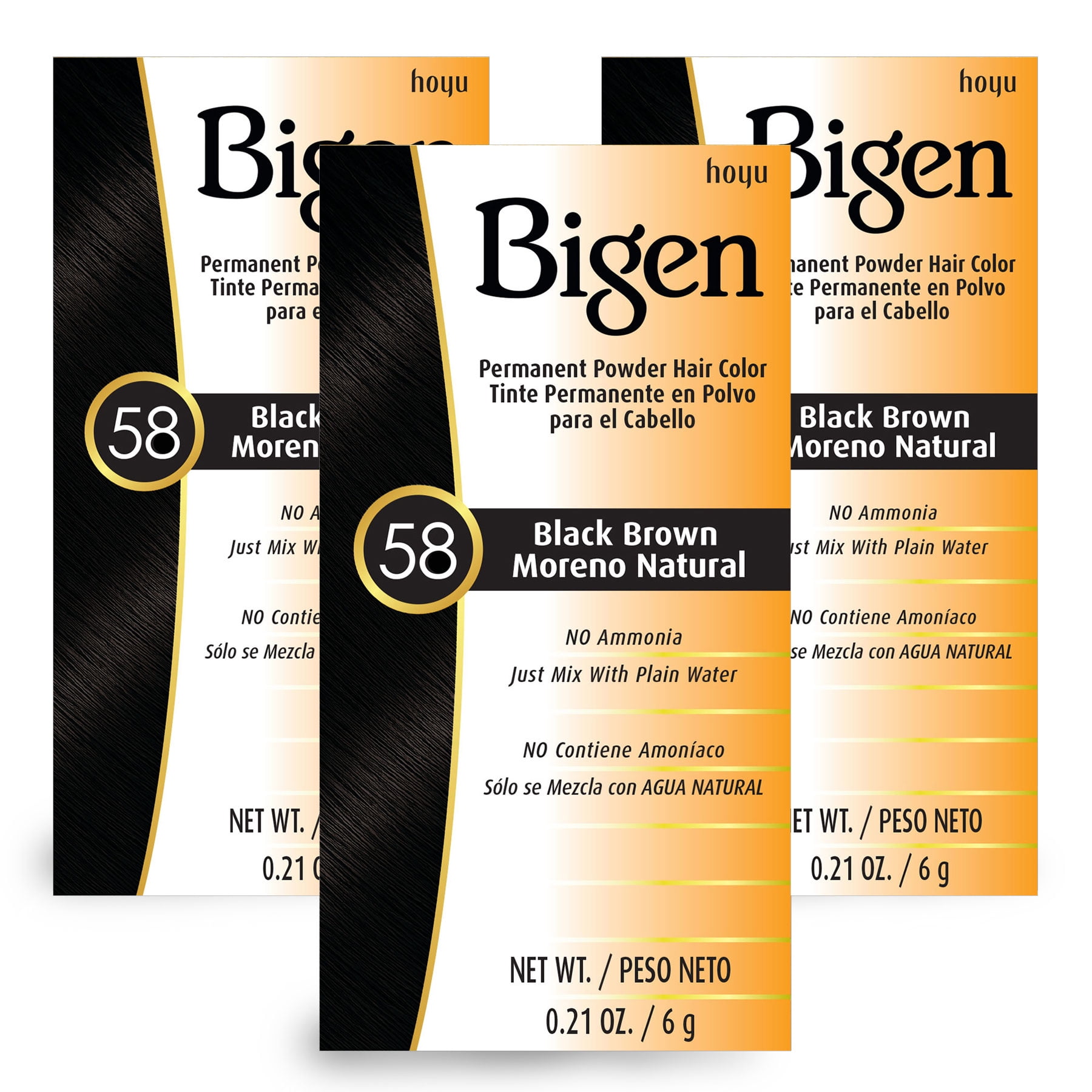 Bigen Permanent Powder Hair Color 3-Pack: 59 Oriental Black - Walmart.com