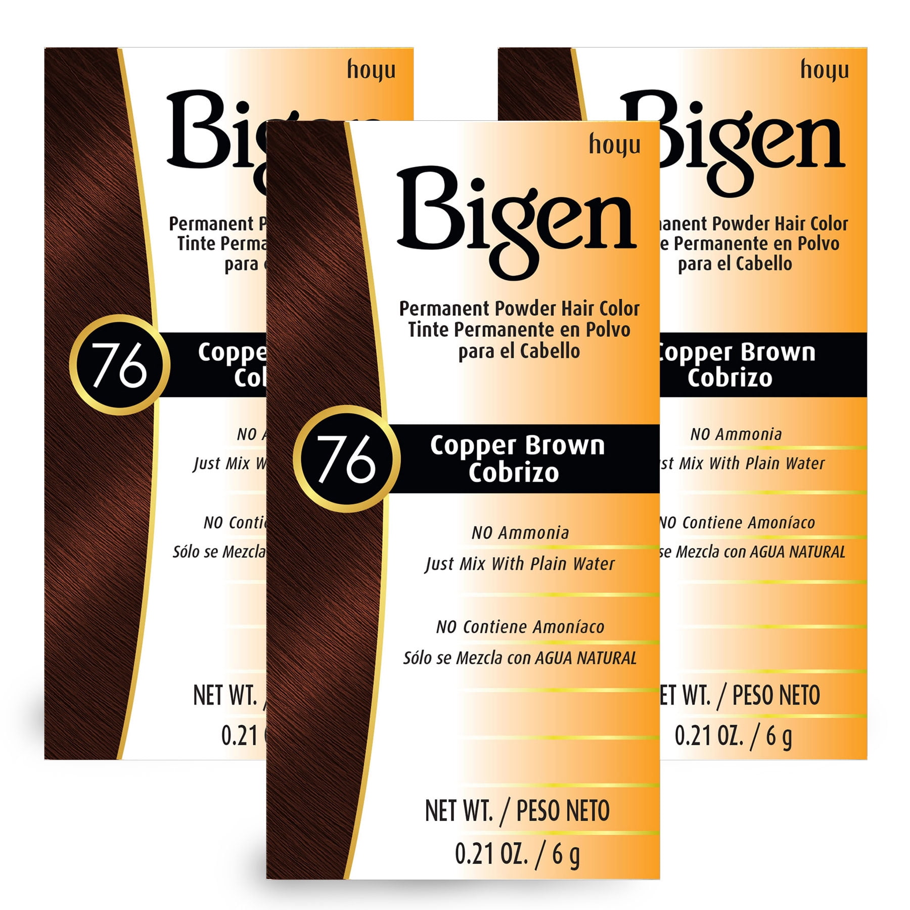 Bigen Permanent Powder Hair Color 3-Pack: 76 Copper Brown - Walmart.com