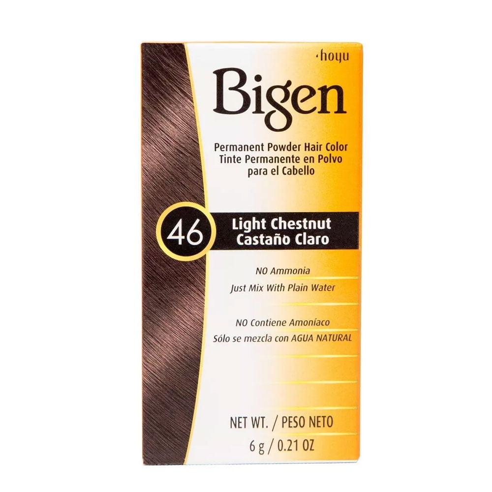 Bigen Permanent Powder Hair Color, 46 Light Chestnut, 0.21 Oz., Pack of ...