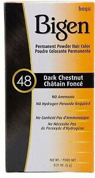 Bigen Permanent Powder Hair Color #48 DARK CHESTNUT 0.21oz. - Walmart.com