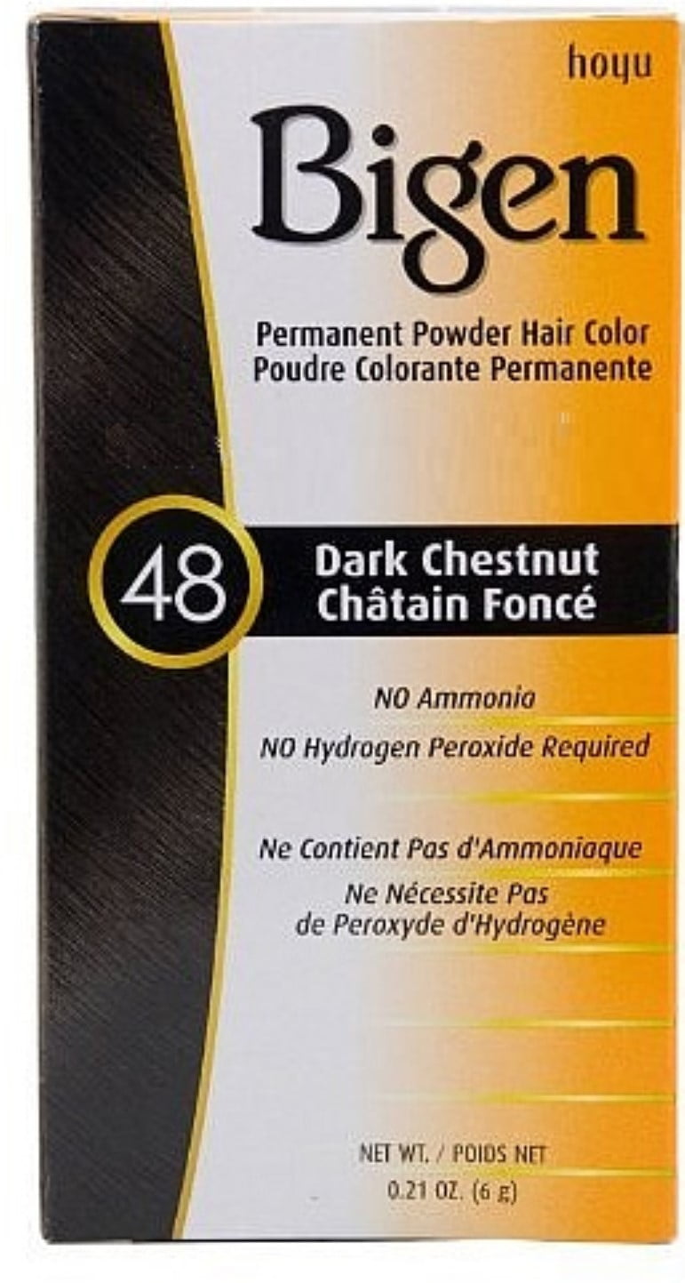Bigen Permanent Powder Hair Color 48 Dark Chestnut 1 ea (Pack of 6 ...