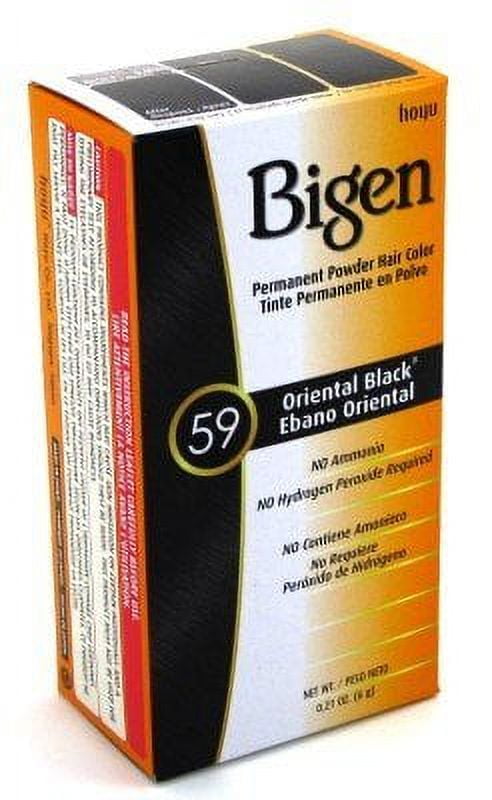 Bigen Permanent Powder Hair Dye, Oriental Black Color 59, 1 ea (Pack of ...