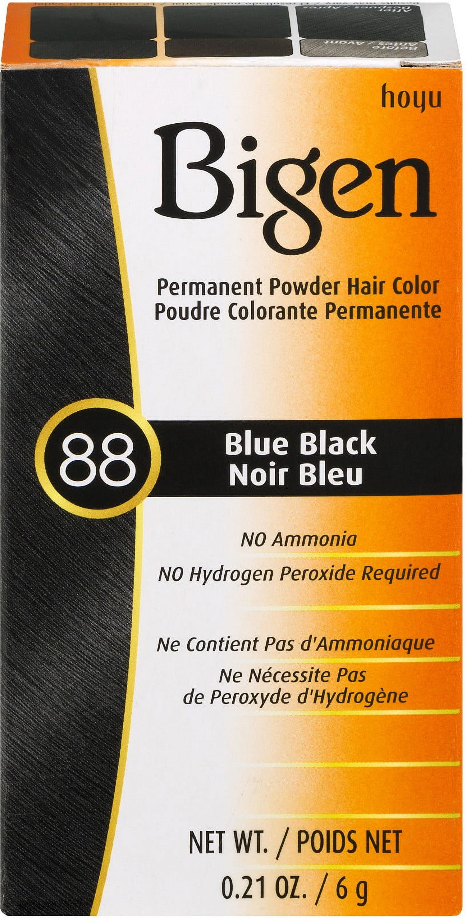 Bigen Permanent Powder Hair Color 88 Blue Black 1 ea (Pack of 2 ...