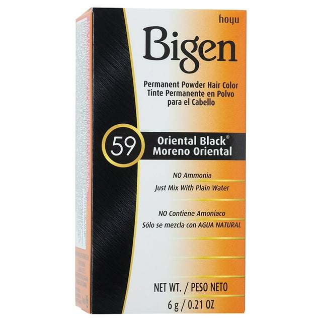 Bigen Permanent Powder Hair Color, Oriental Black 59, Dyes Naturally ...