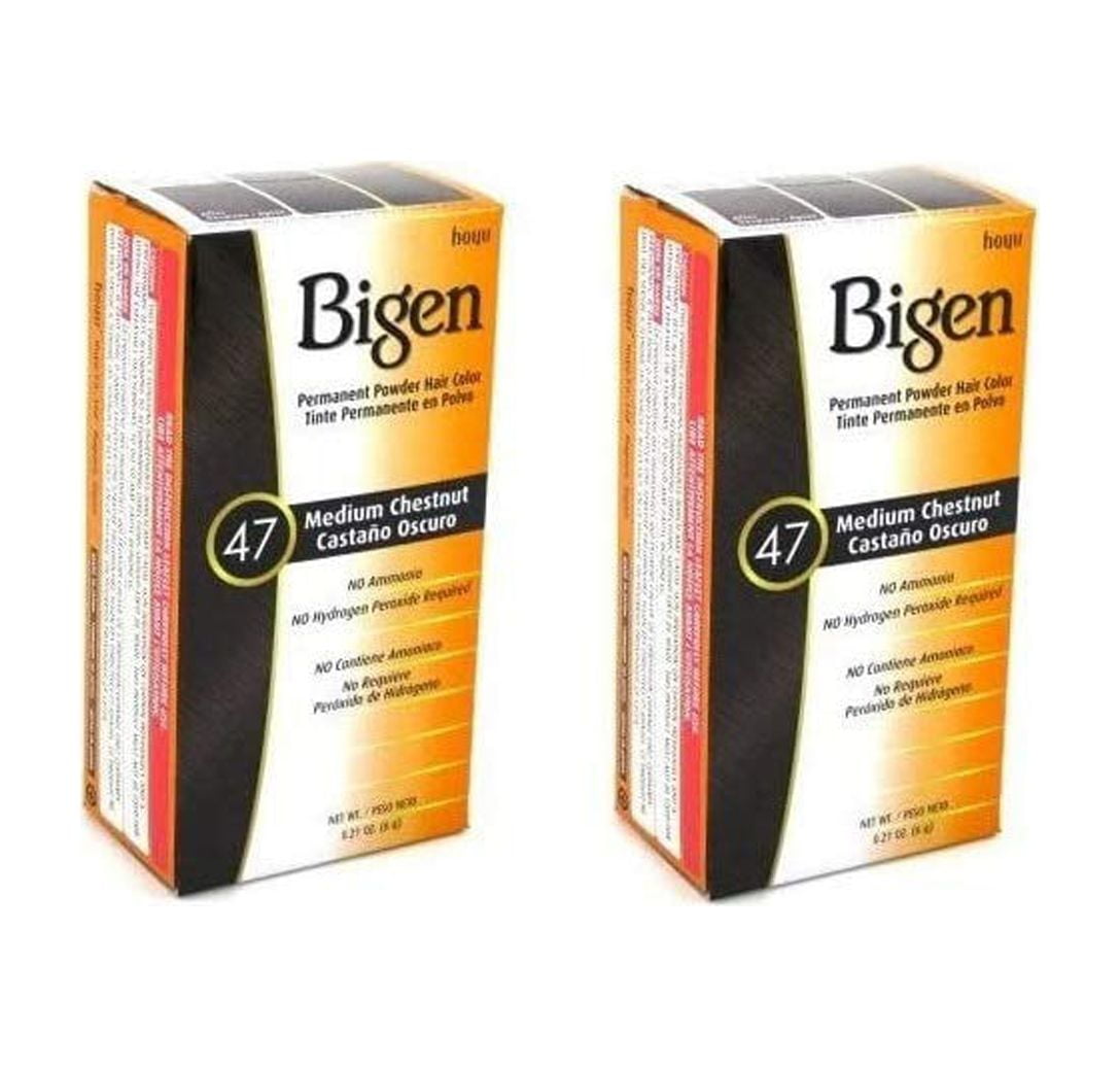 Bigen Powder Hair Color #47 Medium Chestnut 0.21oz (2 Pack) - Walmart.com