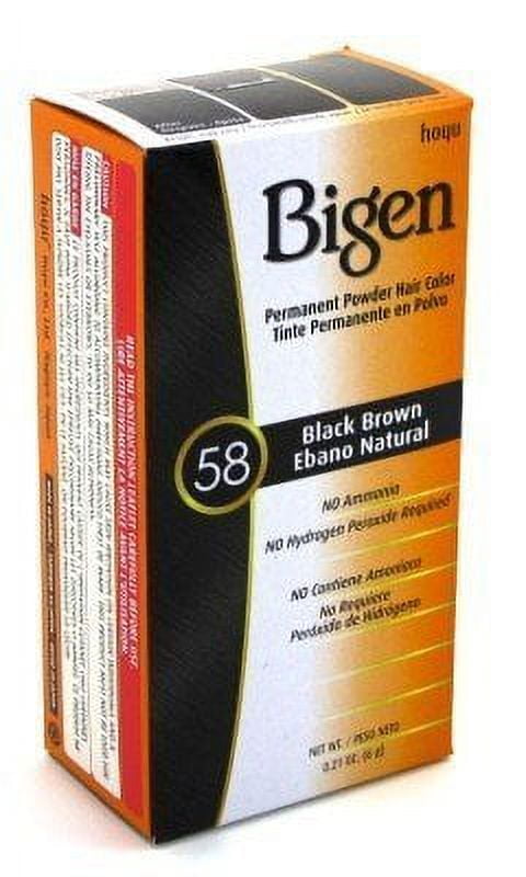 Bigen Powder Hair Color #58 Black Brown .21 oz for Grey Hair (Case of 6 ...