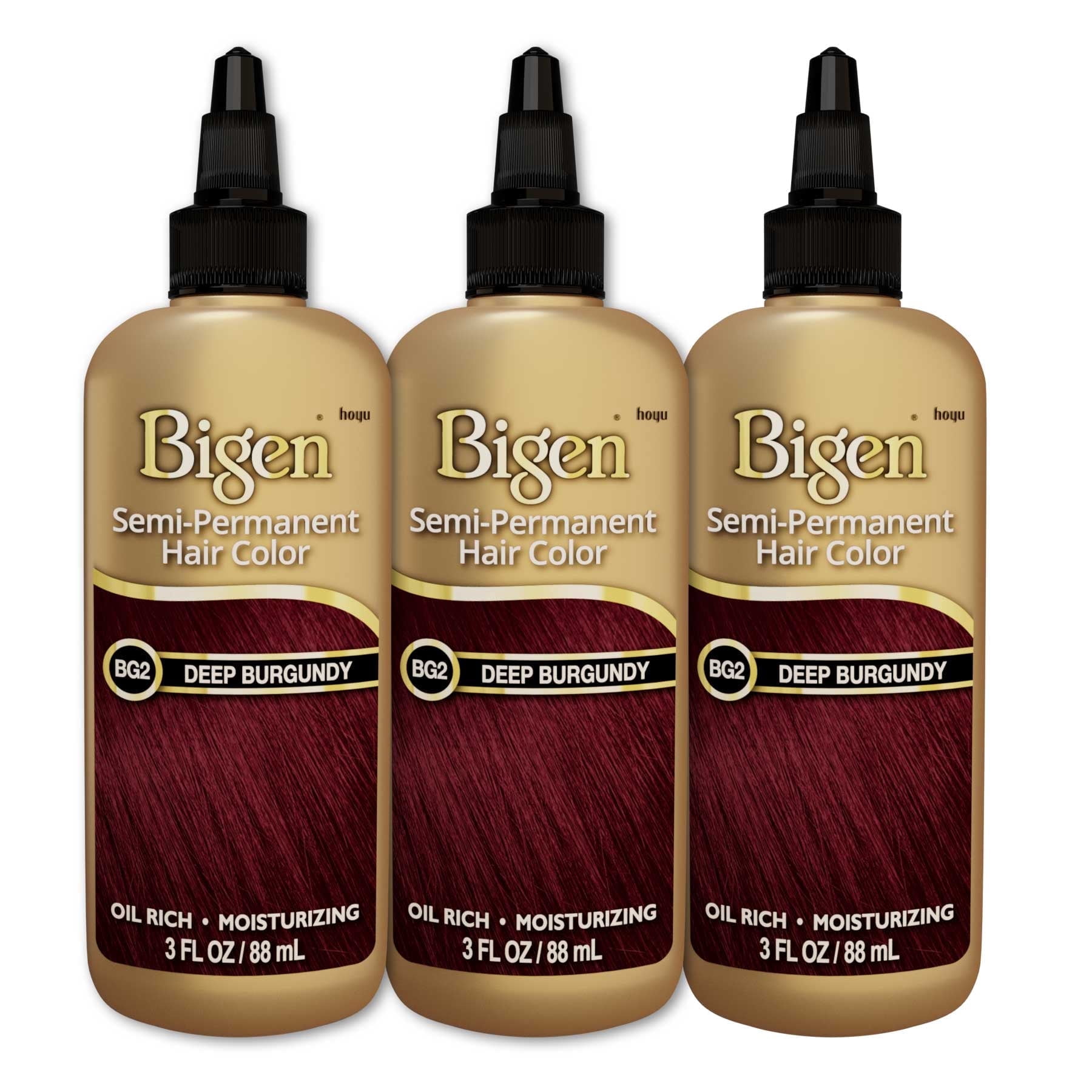 Bigen Semi-Permanent Hair Color BG2 Deep Burgundy 3-Pack - Walmart.com