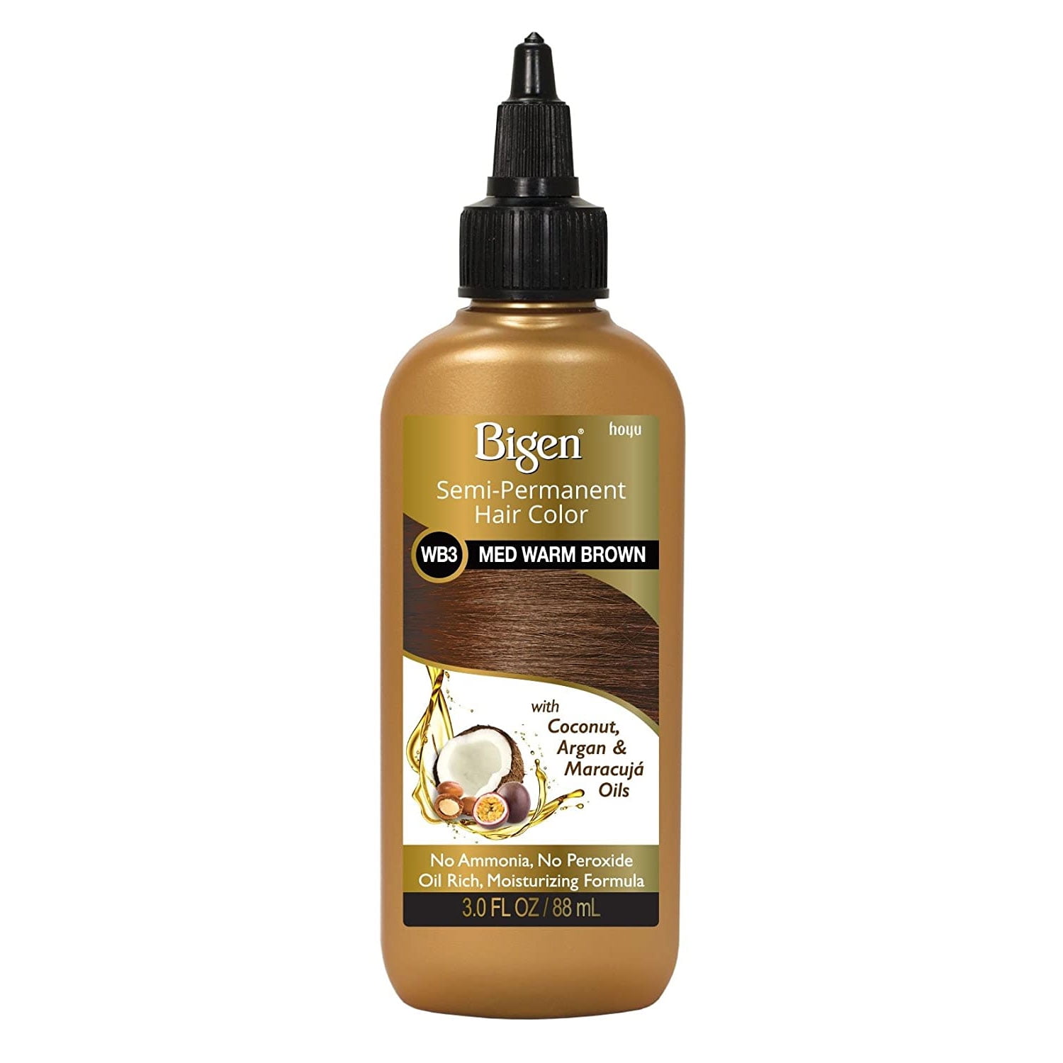Bigen Semi Permanent Hair Color WB3 Medium Warm Brown 3 Oz., Pack of 3 ...
