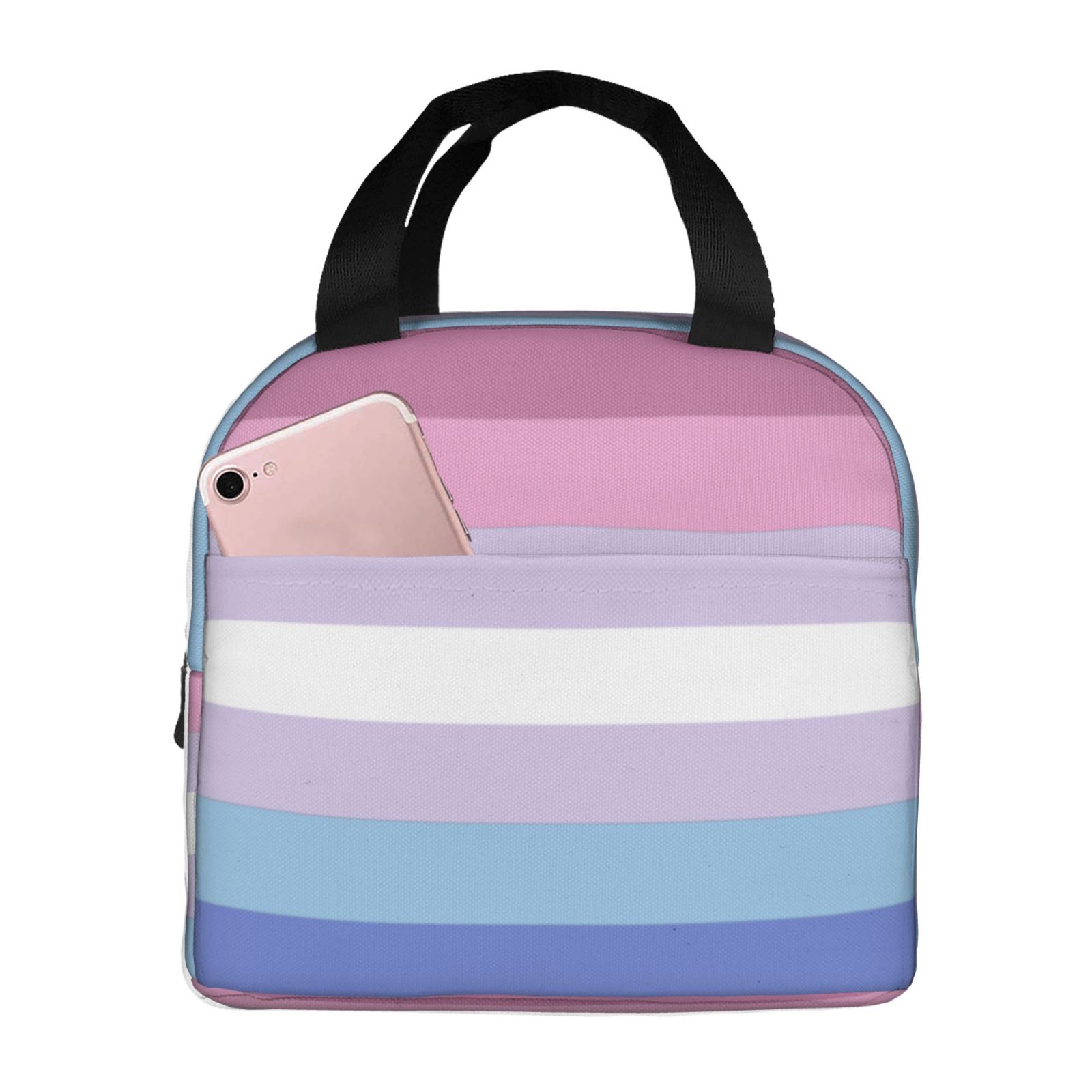 Bigender Flag LGBTQ Pride Month Lunch Bag Insulated with Pocket Lunch ...