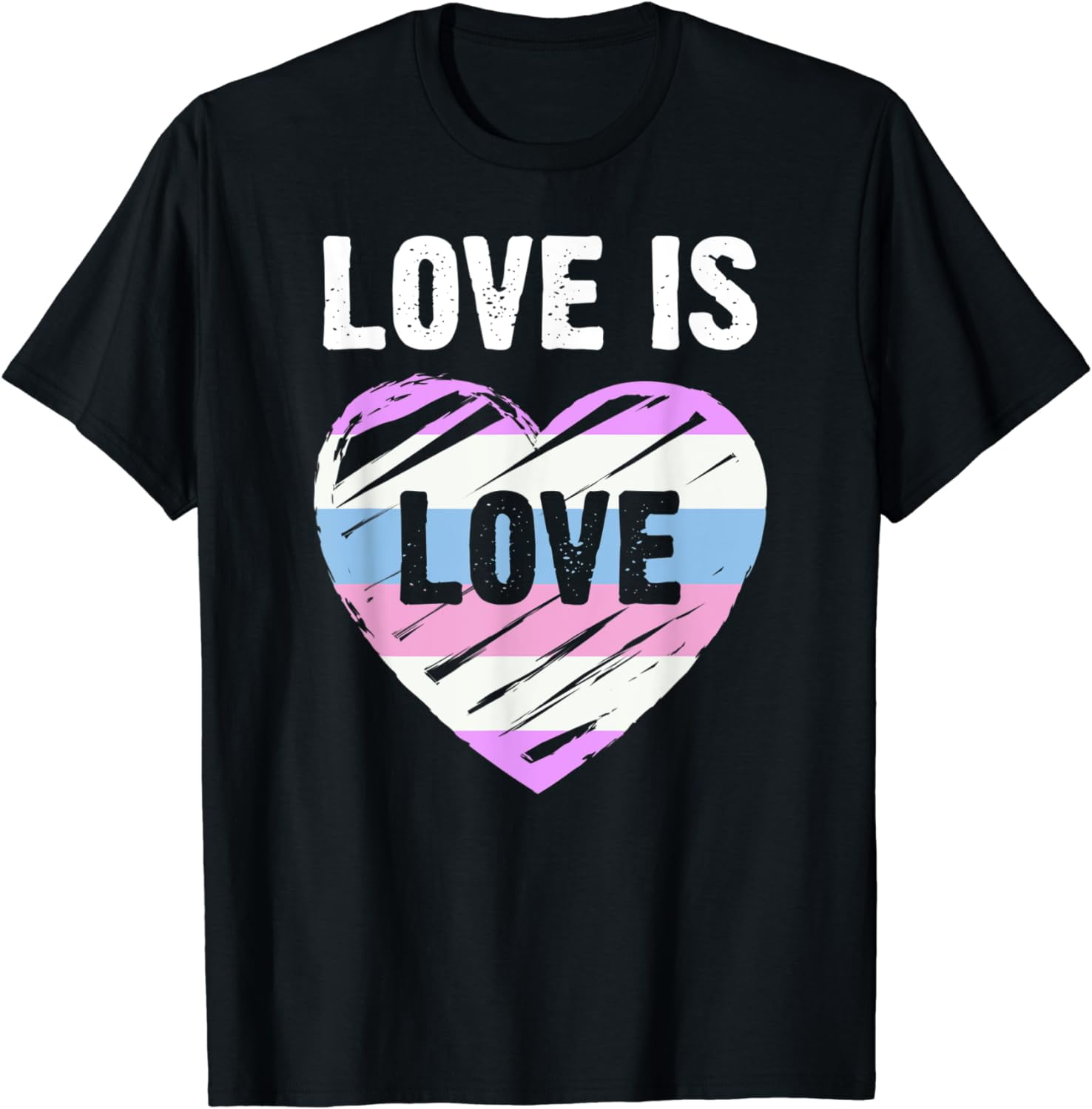 Bigender Pride Flag Heart Love is Love T-Shirt - Walmart.com