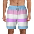 Bigender Pride Flag Lgbtq Mens Swim Trunks With Compression Liner With
