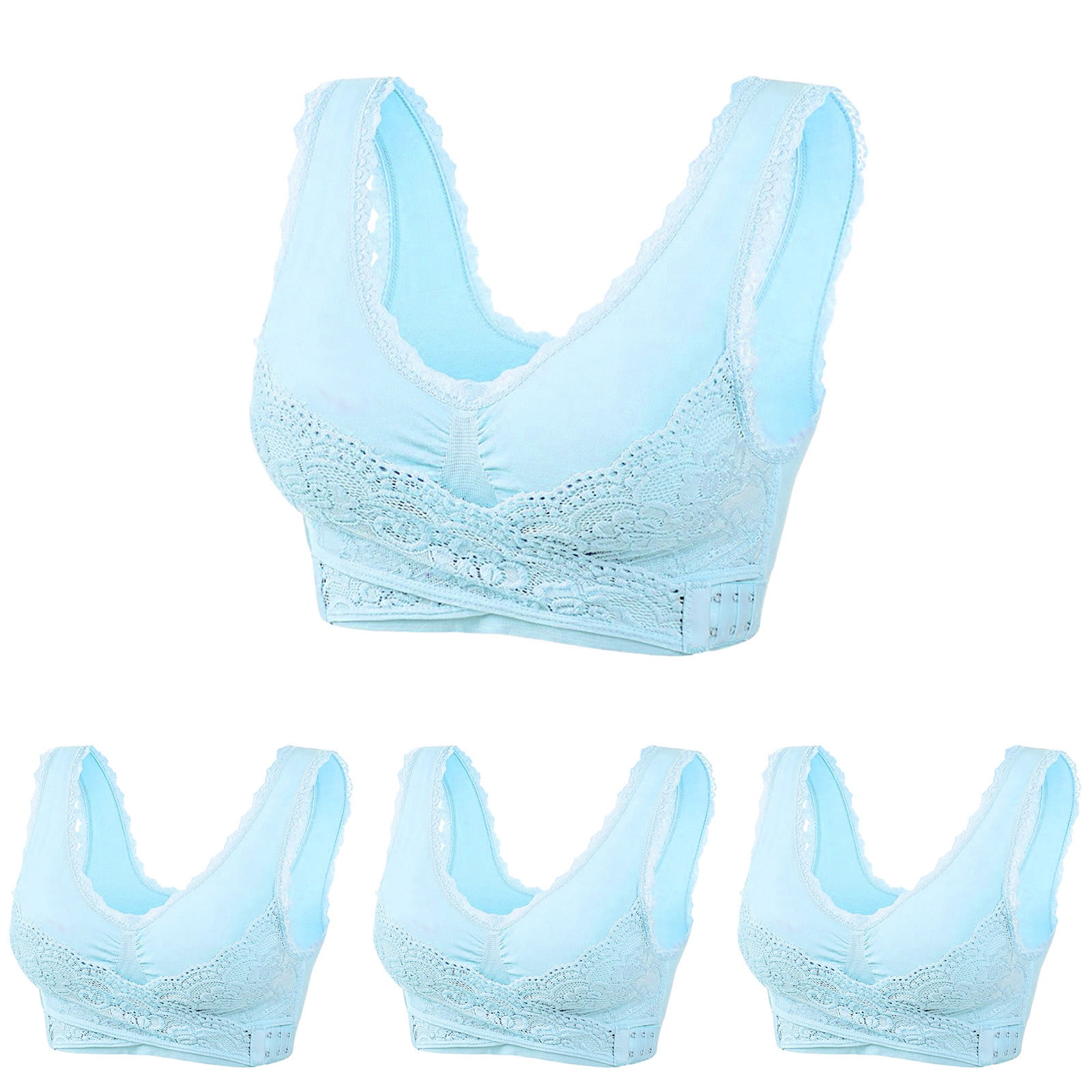 Bigersell 4 Pack Push-up Bra for Women Comfy Corset Bra Front Cross ...