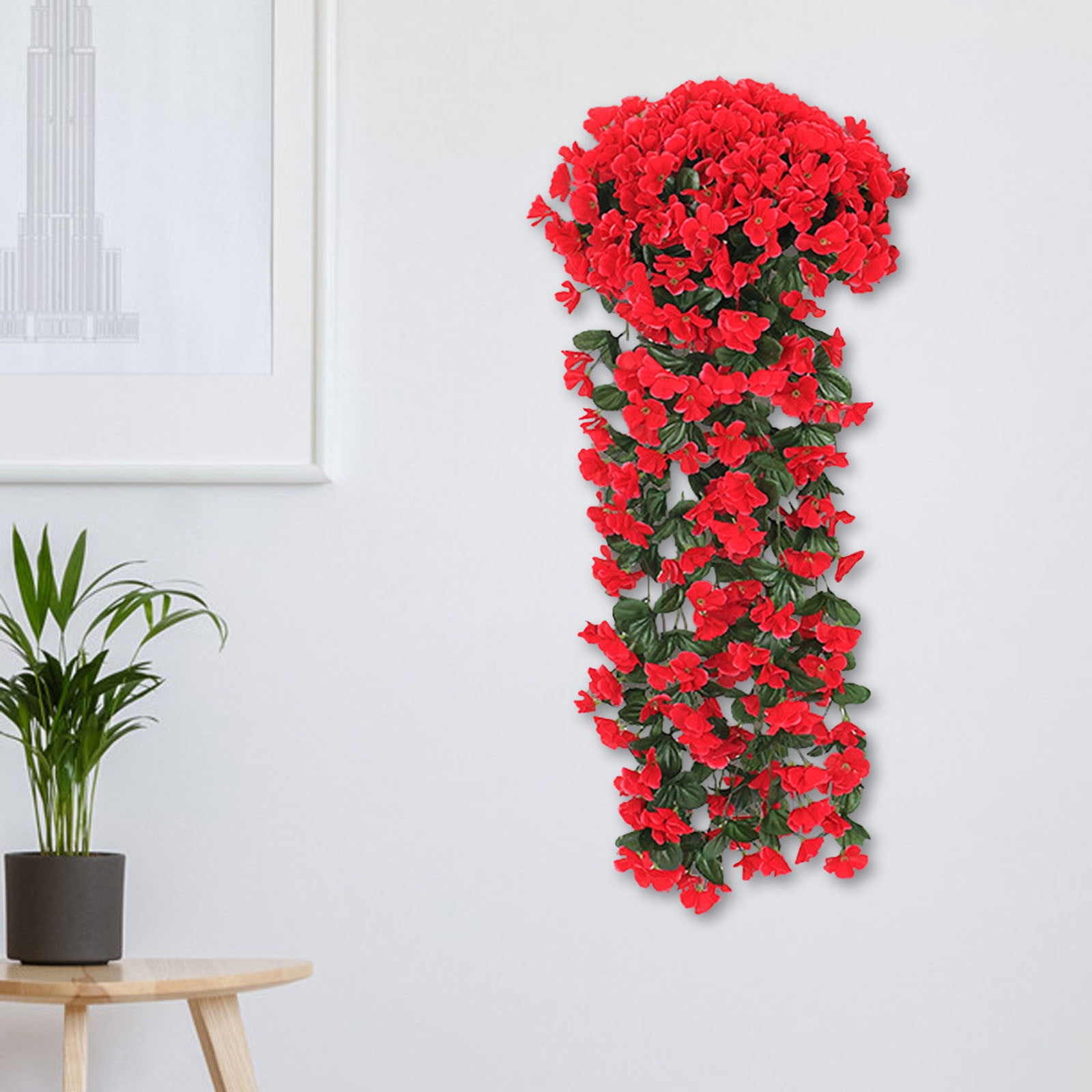 Bigersell Artificial Hanging Flowers Plants for Spring Outdoor Outside ...