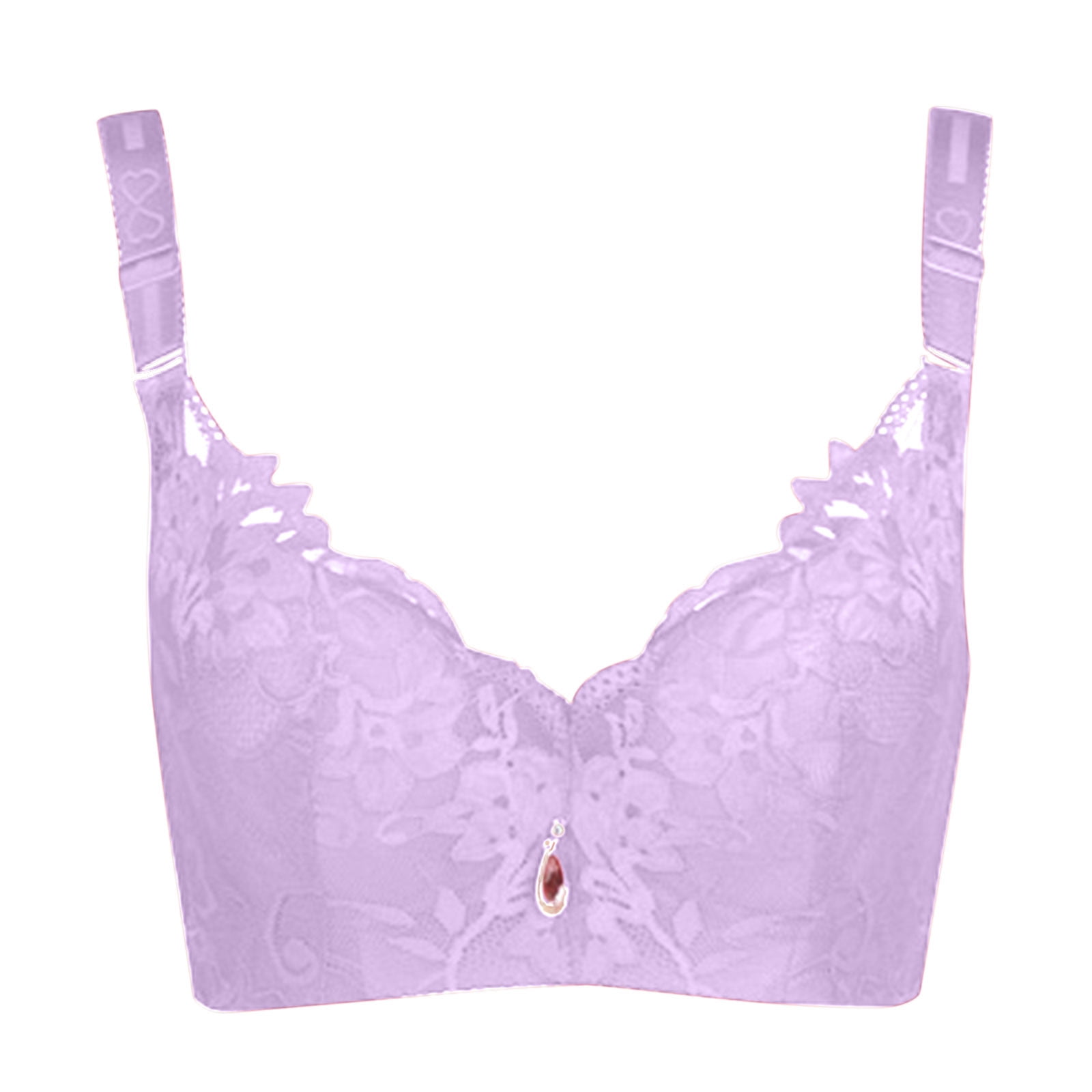 Bigersell Athletic Sports Bra Women Solid Lace Push-up Bra Underwire ...
