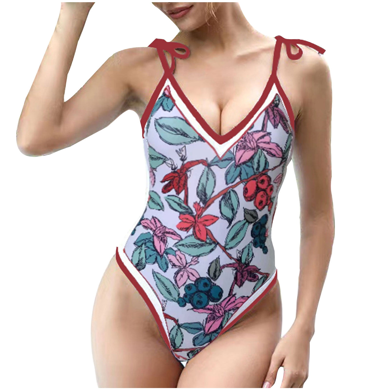 Bigersell Athletic Swimsuits For Women One Piece Summer V Neck