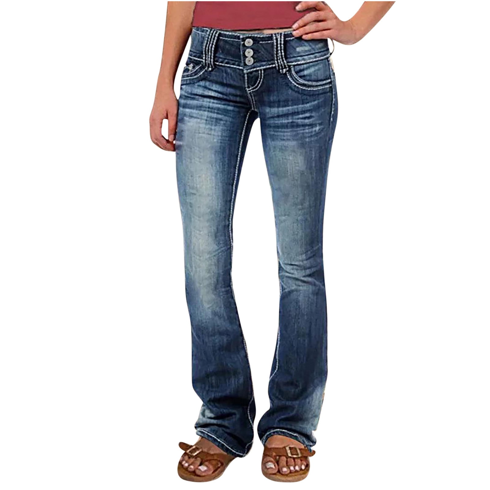 Bigersell Black Jeans for Women Boot Cut Jeans Clearance High Waisted ...