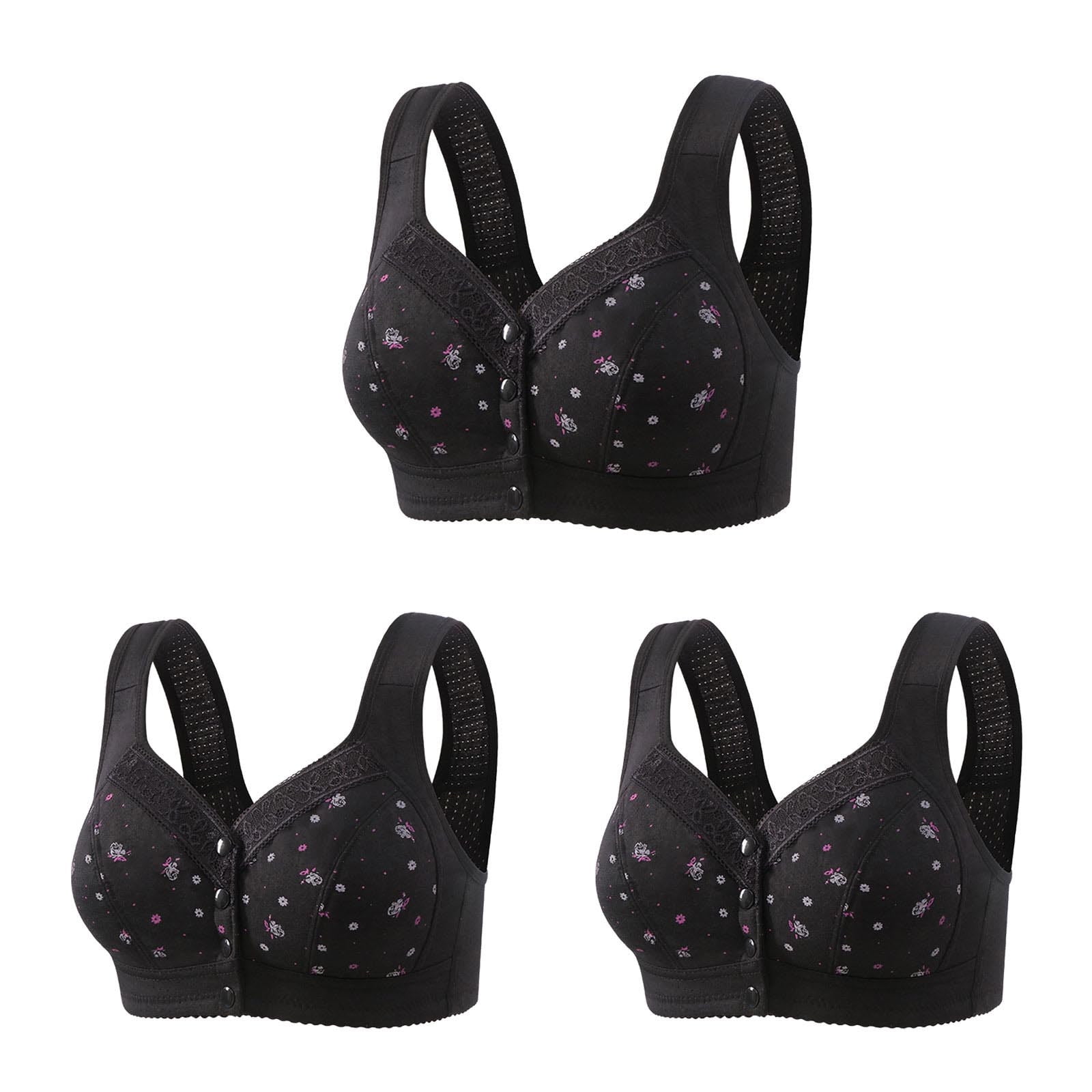 Bigersell Bra Front Closure for Seniors 3pcs Sport Bra Style R-84 ...