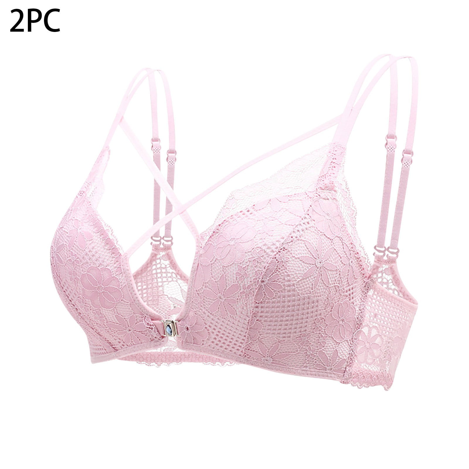 Bigersell Bras for Older Women Clearance 2pc Ladies Bras V-Neck No ...