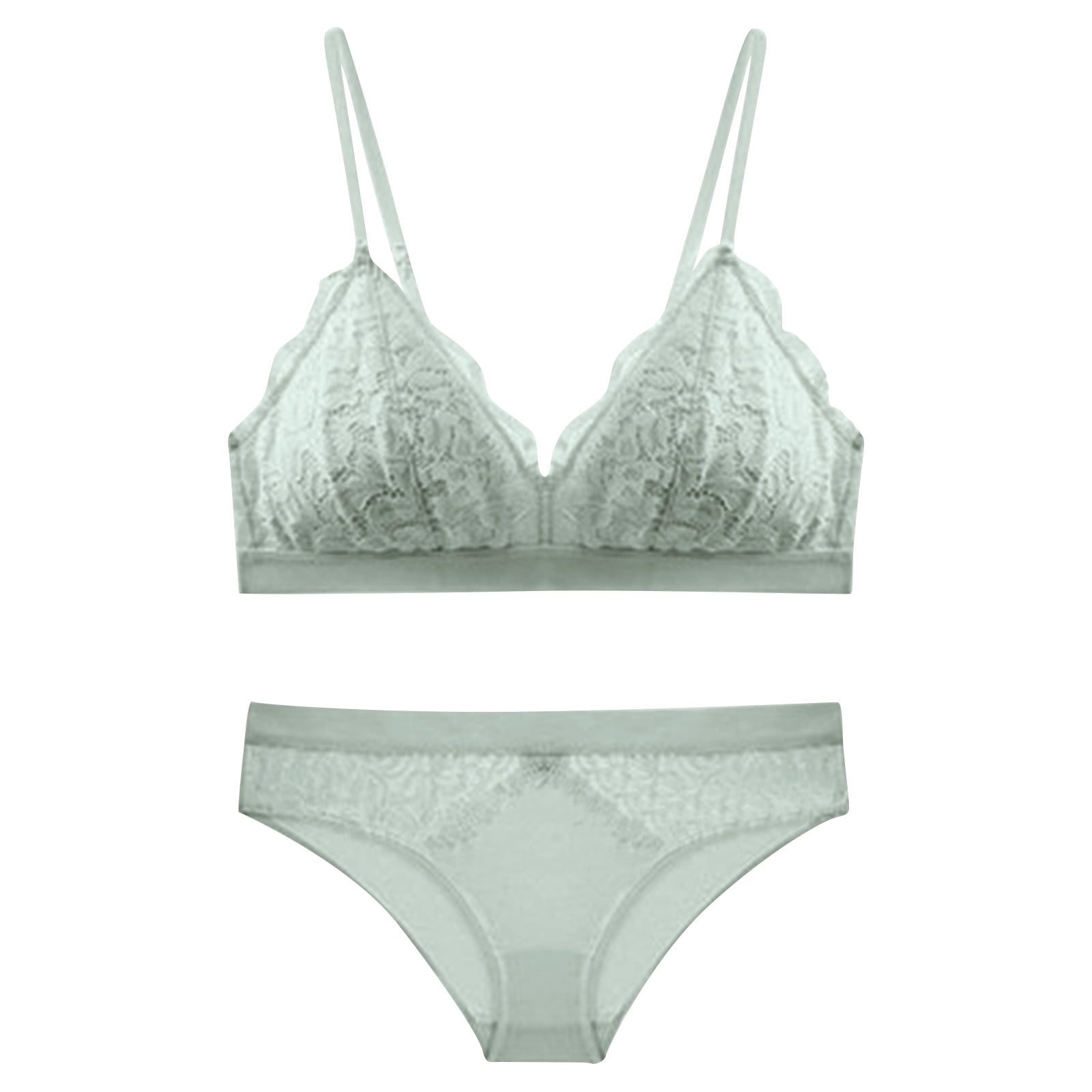 Bigersell Bras Panty Set for Women Spaghetti Strap V-Neck Lace ...