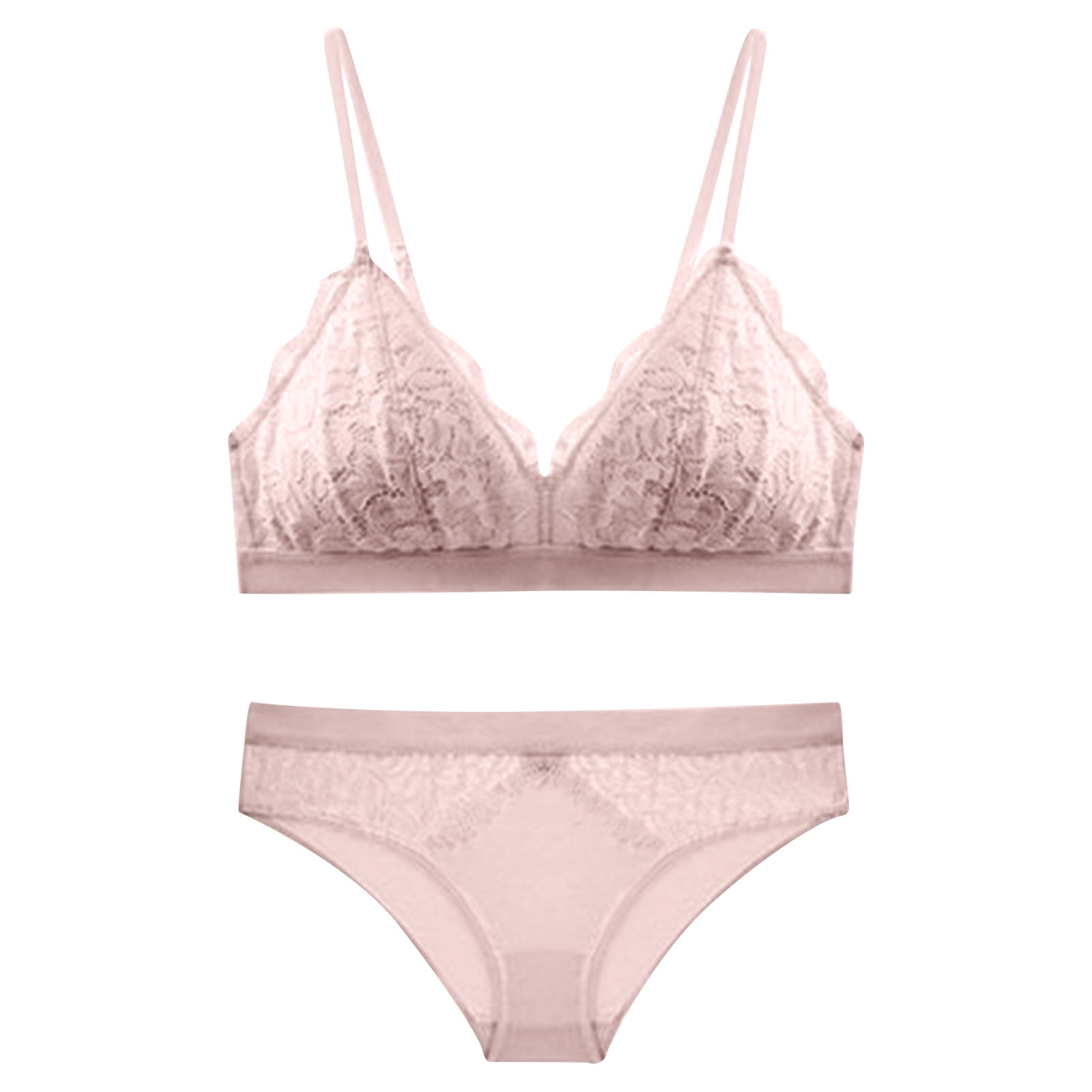 Bigersell Bras Panty Set for Women Spaghetti Strap V-Neck Lace ...