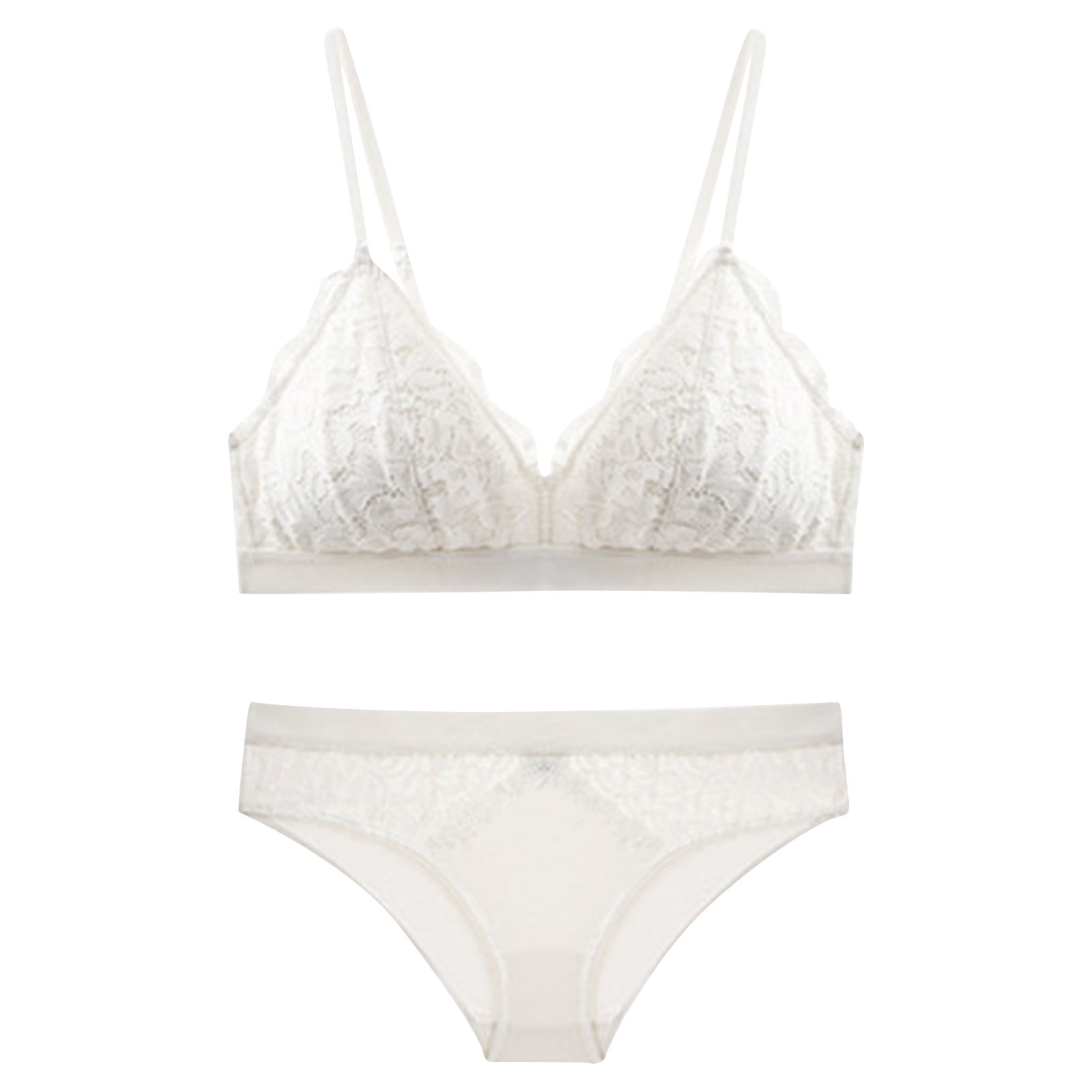 Bigersell Bras Panty Set for Women Spaghetti Strap V-Neck Lace ...