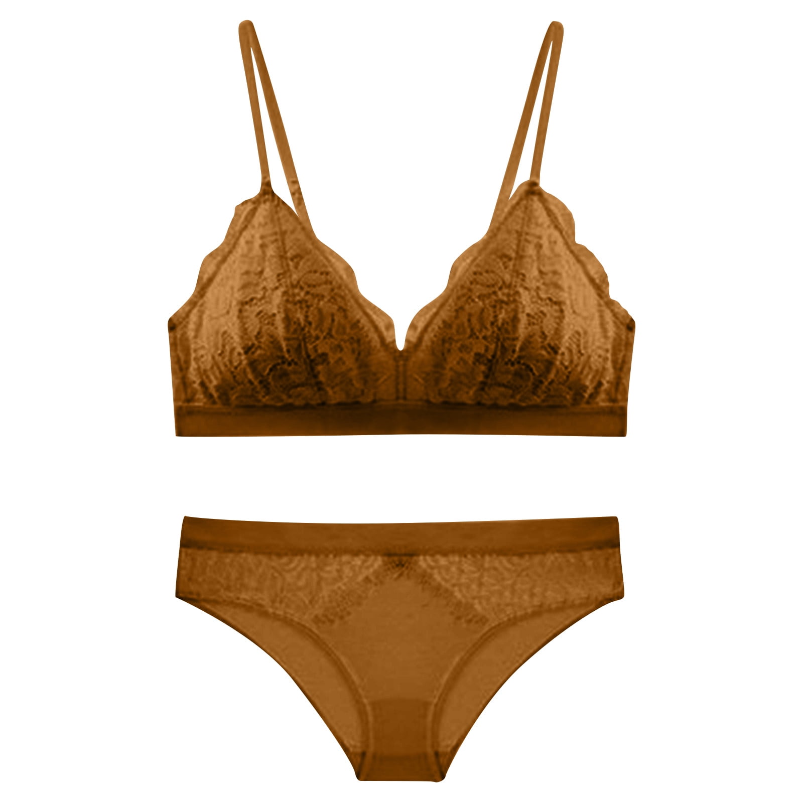 Bigersell Bras Panty Set for Women Spaghetti Strap V-Neck Lace ...