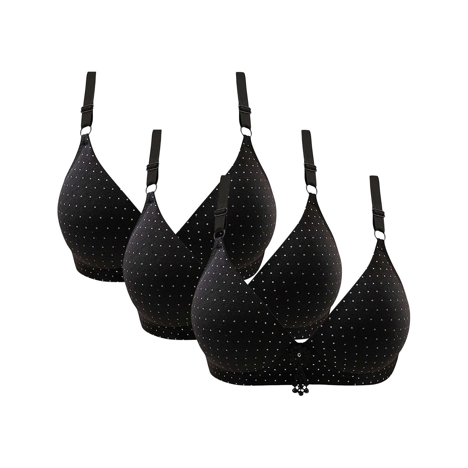 Bigersell Bras for Women 3pc V-Neck Wire-Free Bra Support Women ...