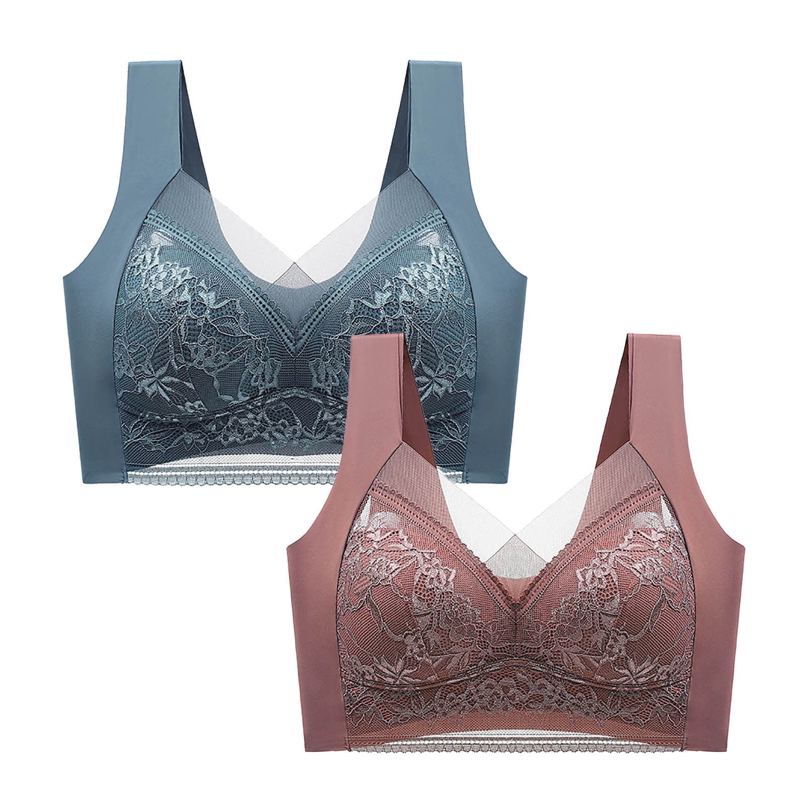 Bigersell Bras for Women Pack of 2 Women's Plus Size Full-Coverage ...
