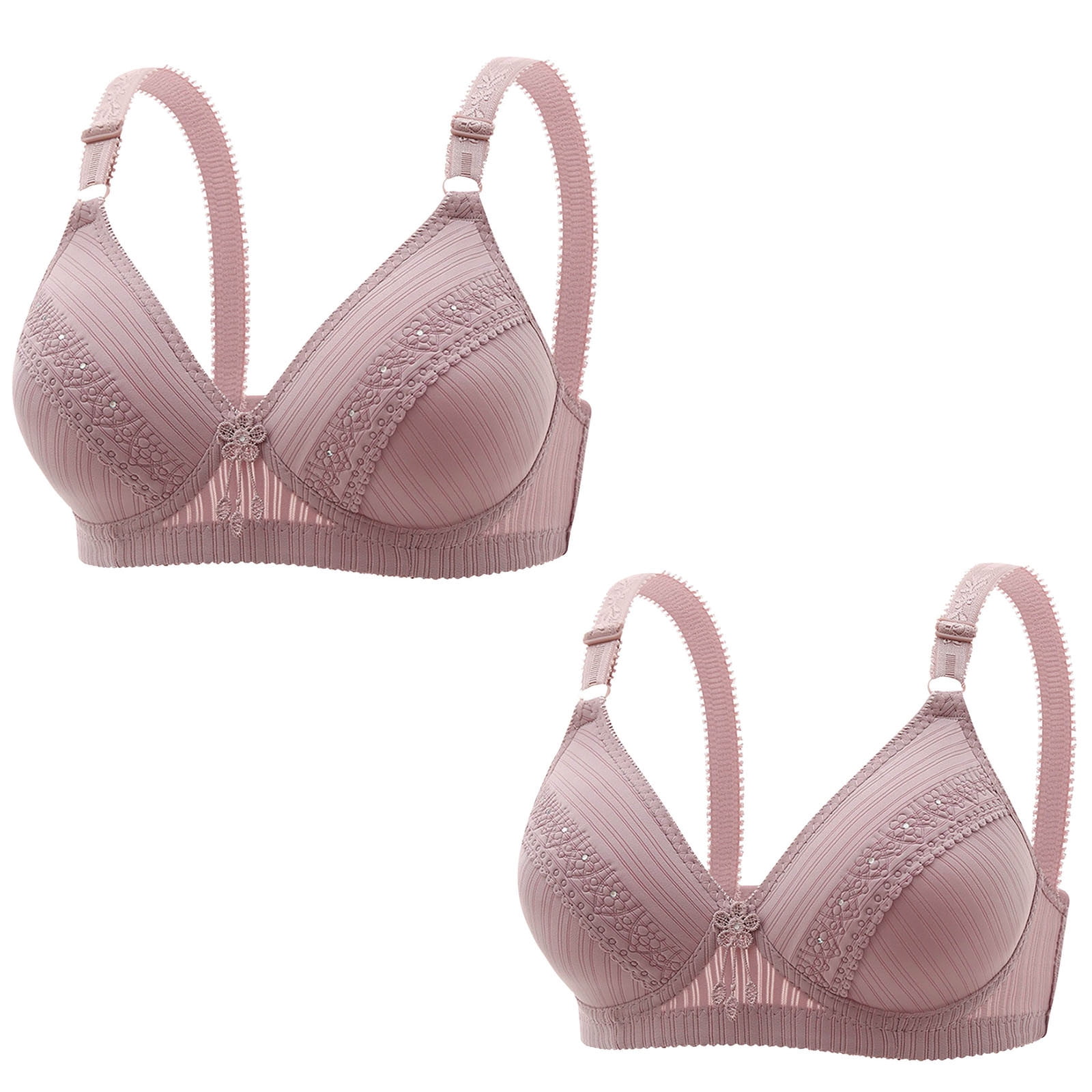 Bigersell Bras for Women Push up Clearance 2pc Sport Bras Sets V-Neck ...