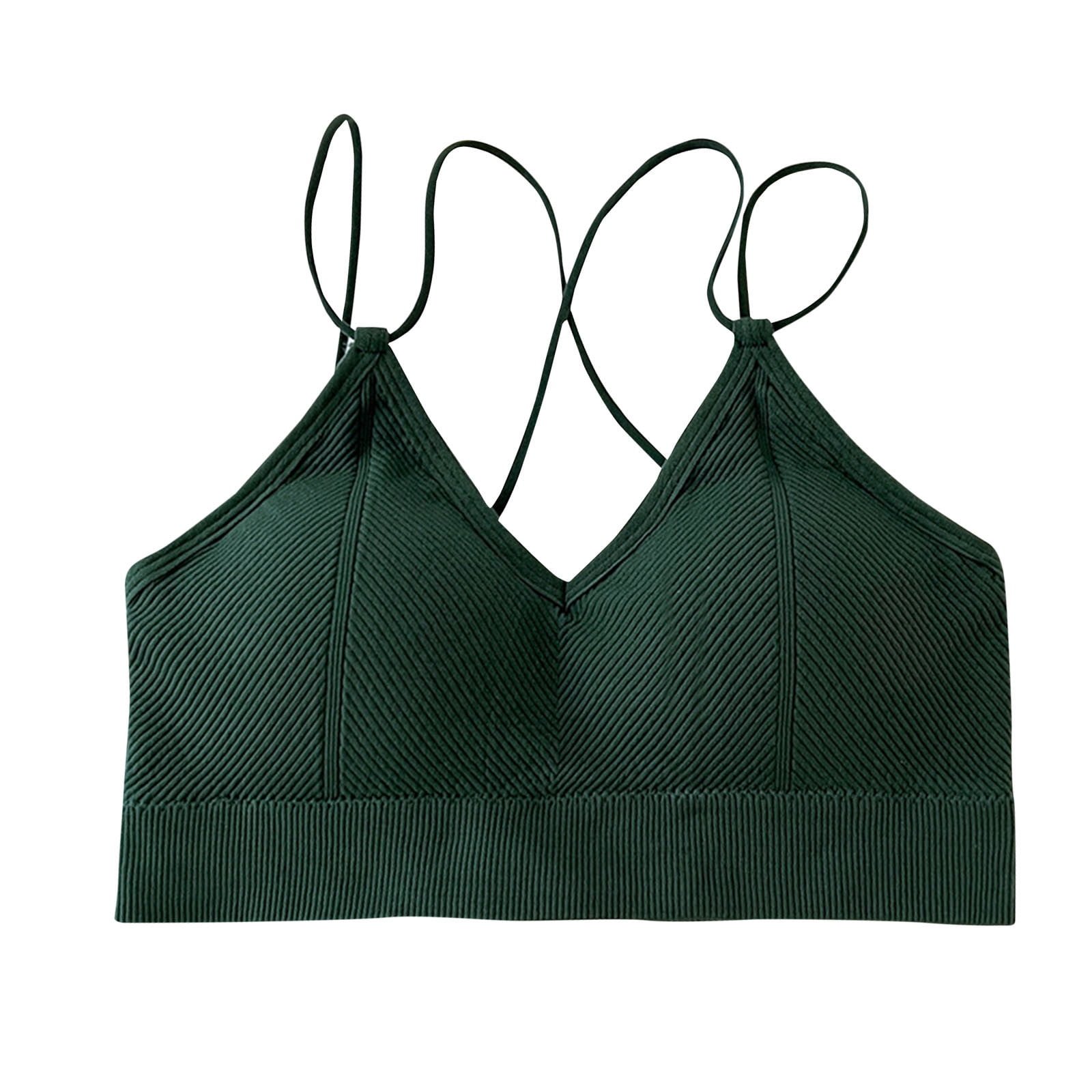 Bigersell Cami Bras for Women Ribbed Push up Bras No Underwire Ladies ...