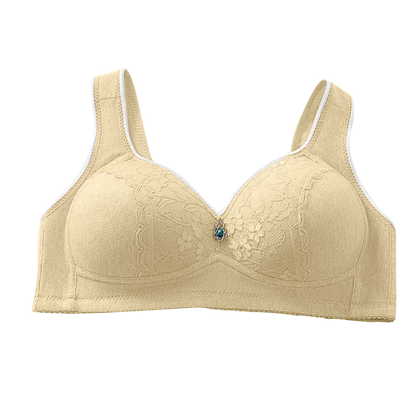 Bigersell Comfortable Bras for Women Lace V-Neck Wireless Bras Ladies ...