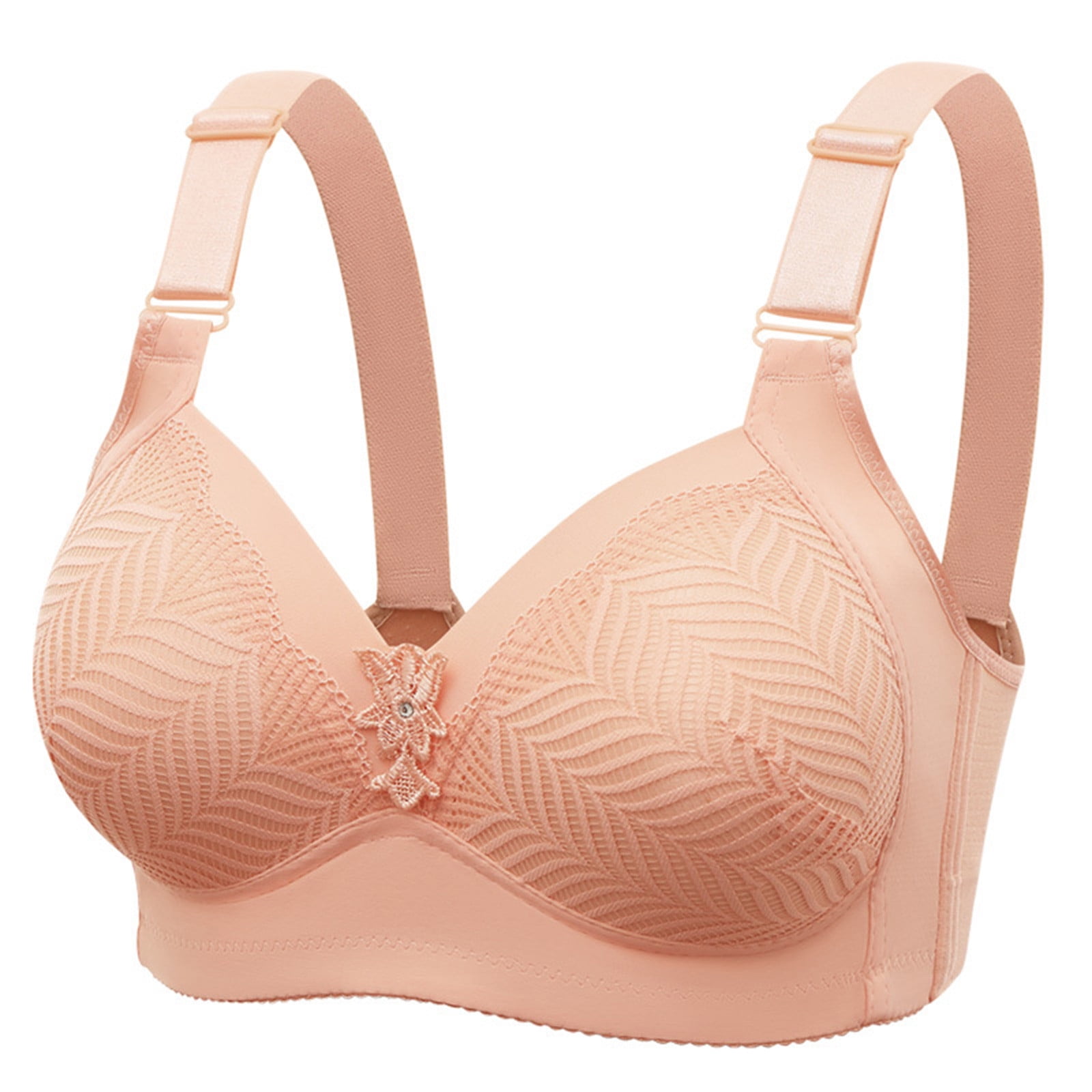 Bigersell Cotton Bras for Women Plus Size Full-Coverage Wireless Bras Ladies Push up Bra No ...