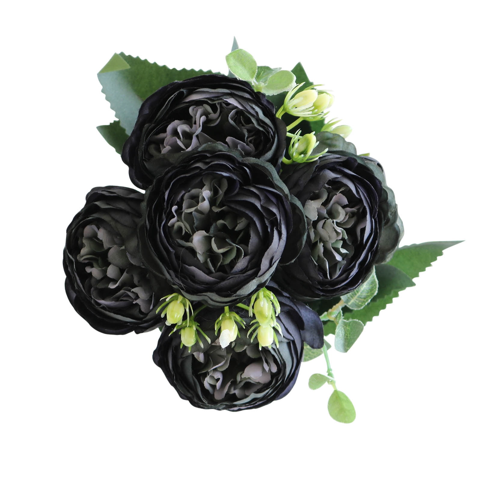 Bigersell Fake Peony Flower Arrangements, Peonies with Leaf 5 Heads ...