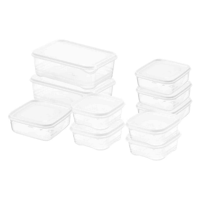 Bigersell Food Container Sets 10pcs Clear Plastic Dry Food Storage ...