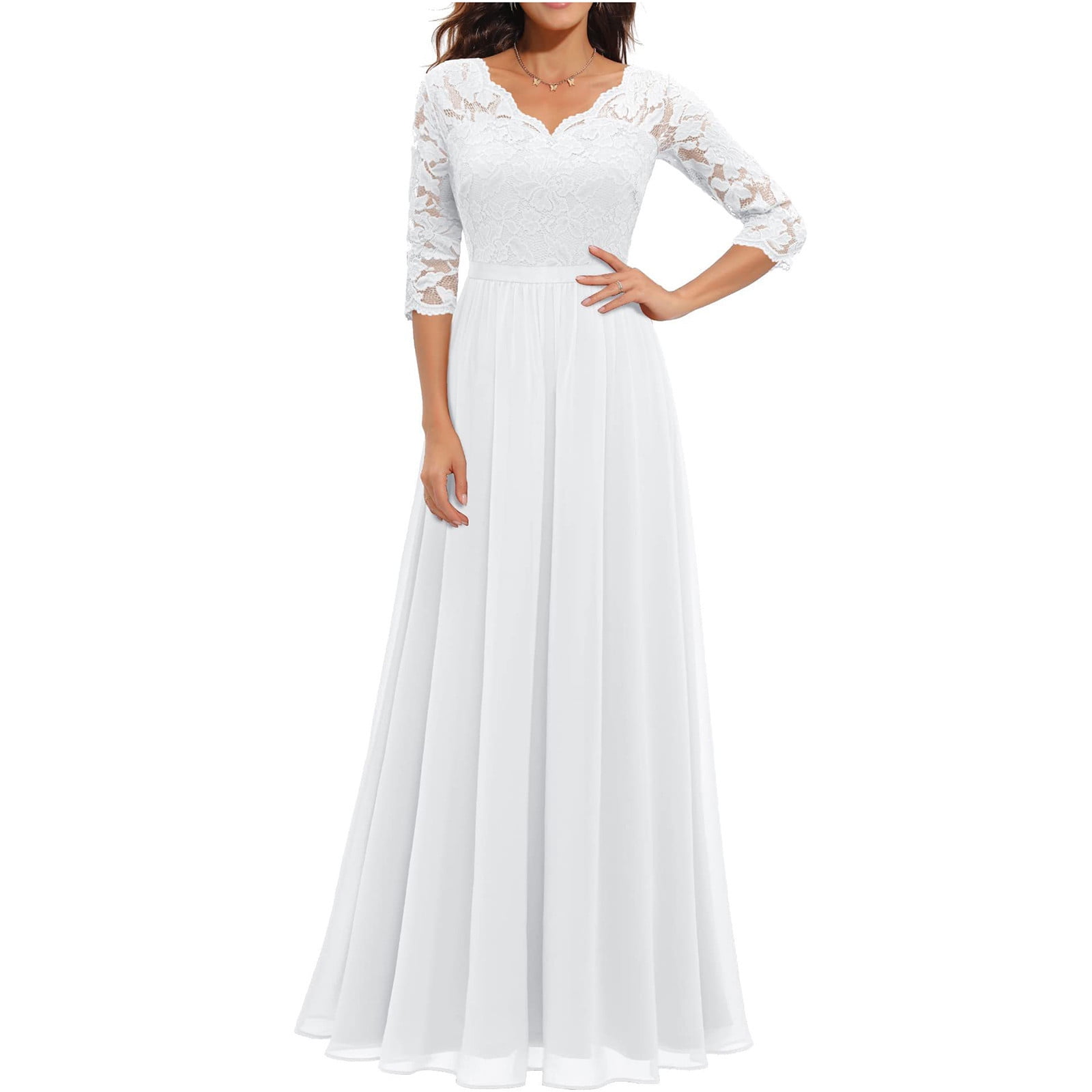 Bigersell Formal Dresses for Women Evening Party Summer Female V-Neck 3 ...