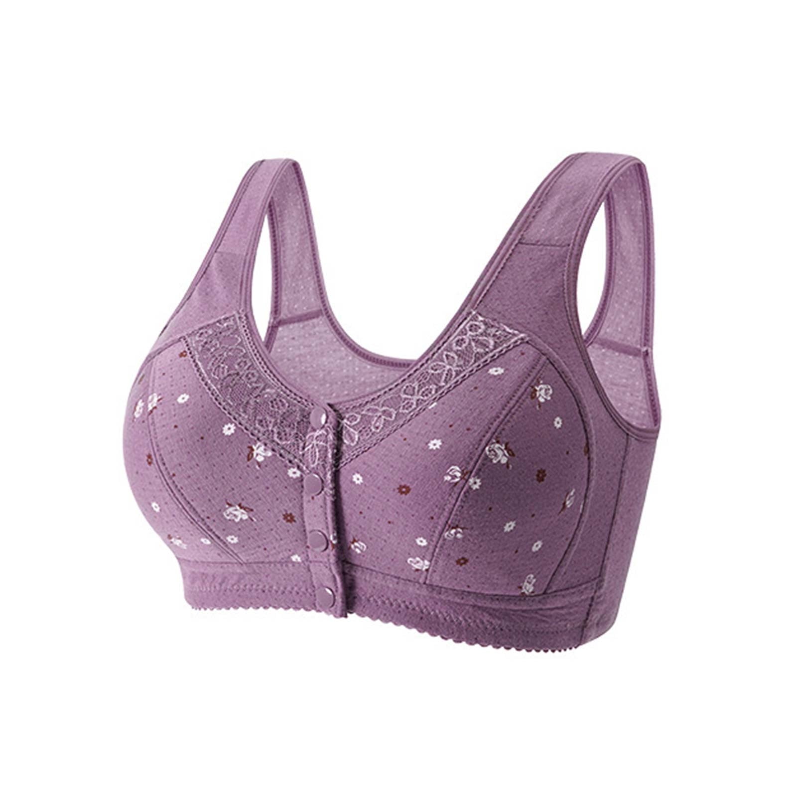 Bigersell Front Opening Bras for Senior Women Push up Padded Bra No ...