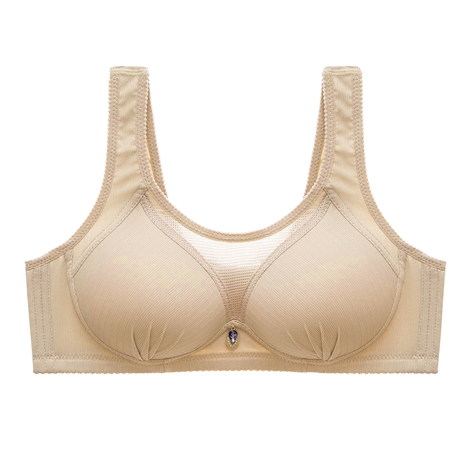 Bigersell Full-Coverage Bras for Women Mesh U-Neck Push up Bra No ...