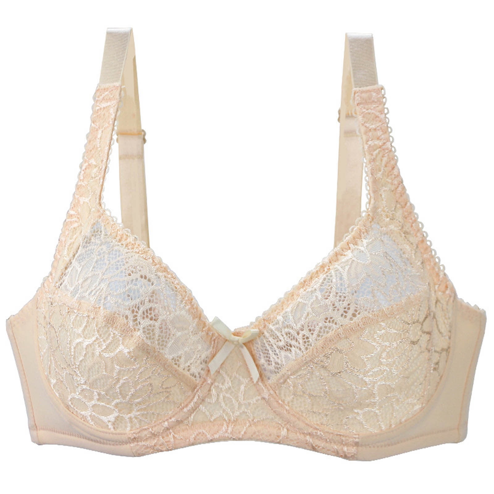 Bigersell Full-Coverage Bras for Women Plus Size Lace V-Neck Wireless ...