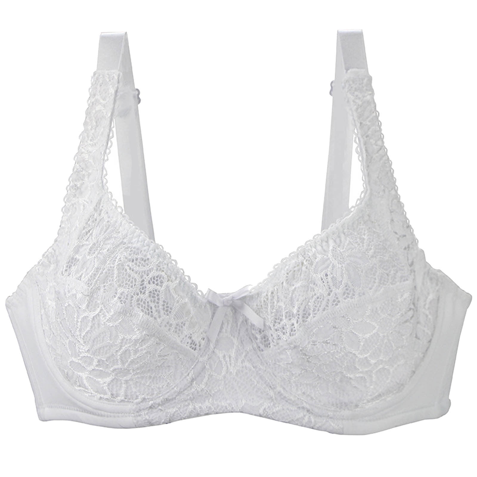 Bigersell Full-Coverage Bras for Women Plus Size Lace V-Neck Wireless ...