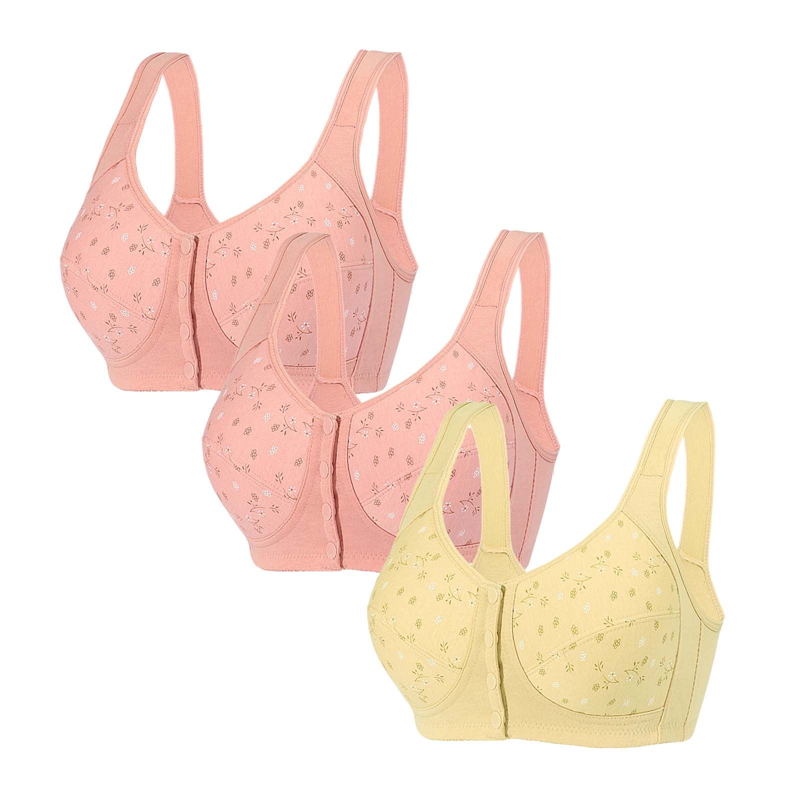 Bigersell Full-Coverage Wirefree Bra Discouts 3pc Women's Front Buckle ...