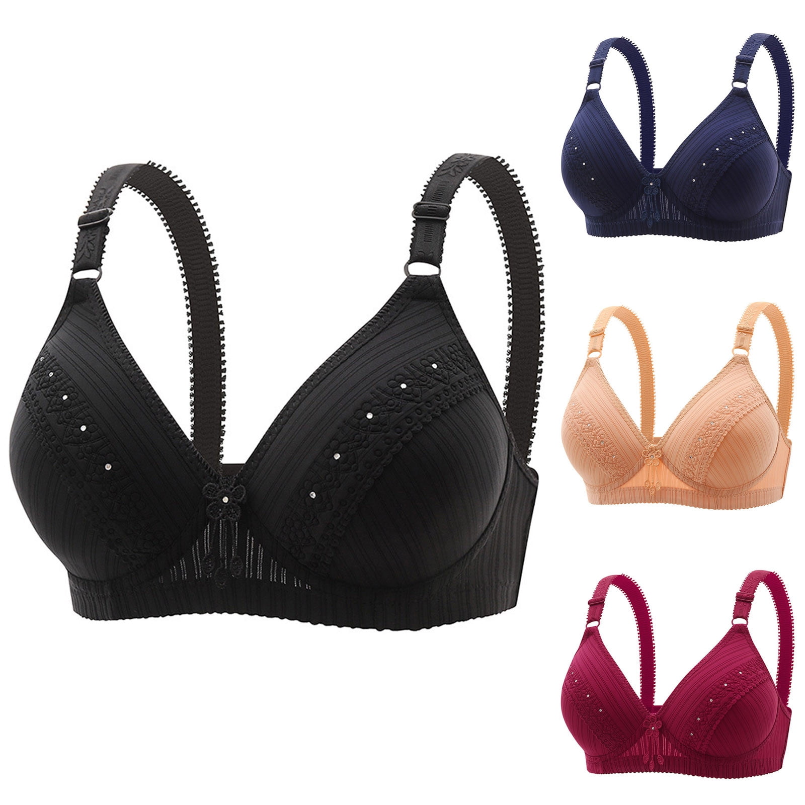 Bigersell Full Figure Bras for Women Clearance 4pc Cotton Bras Sets ...