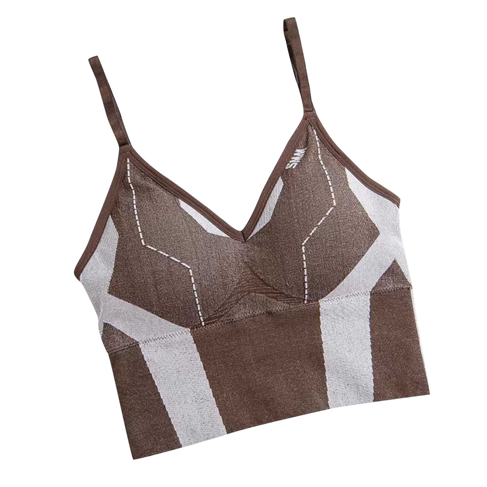 Bigersell Halter Bra V-Neck Wire-Free Bra Support Women Supportive ...