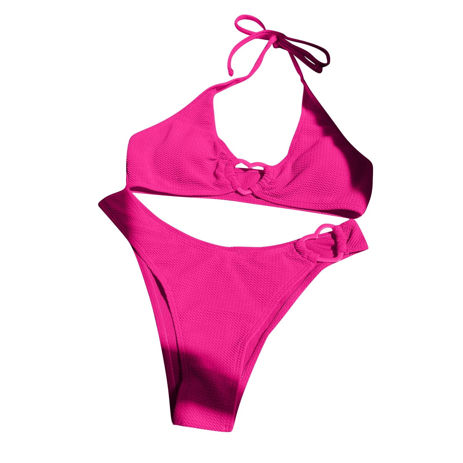 Bigersell High Cut Swimsuits Women Trendy Heart Ring Linked Two Piece ...